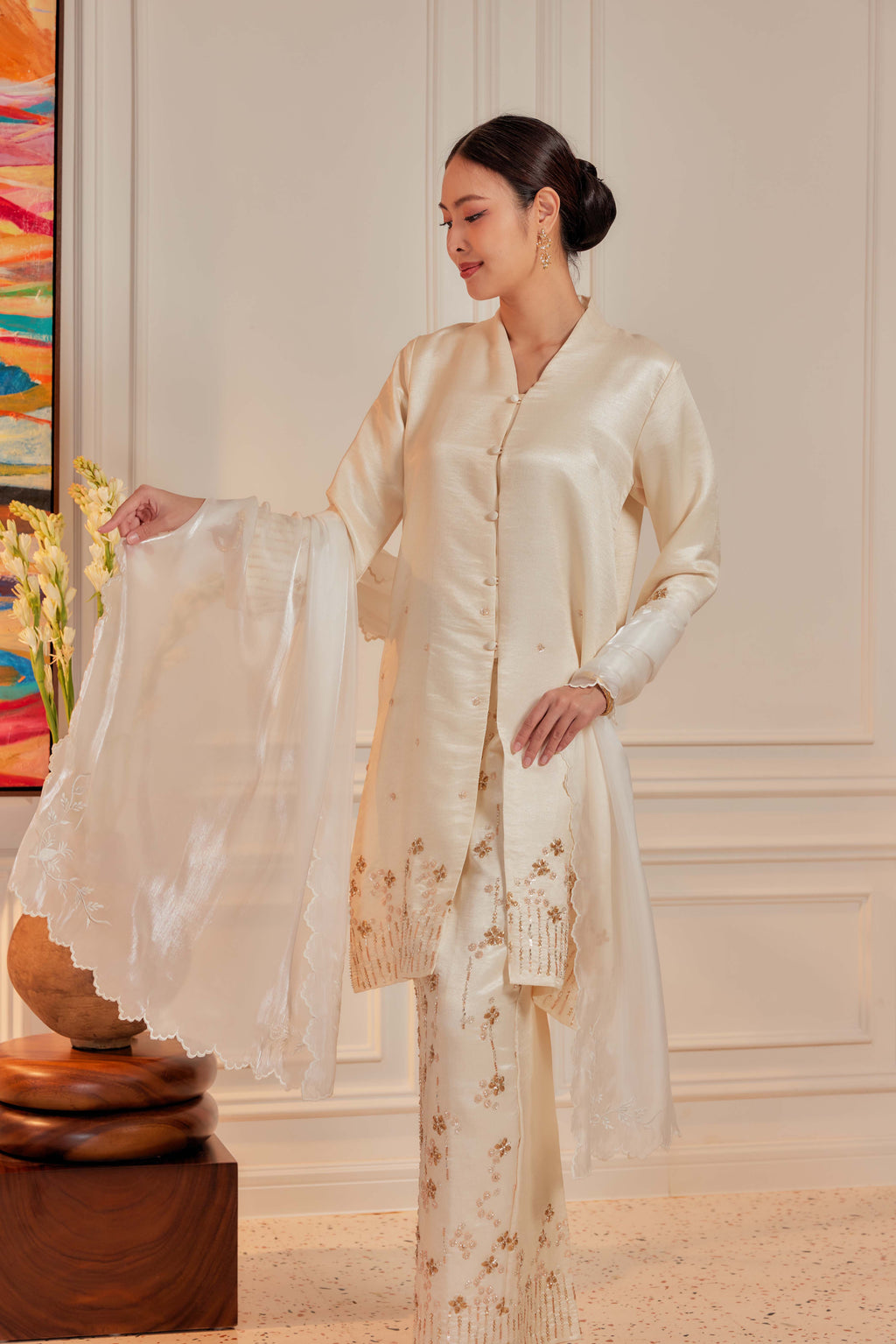 Sea Pearl - Bidasari Beaded Bunga Tabur Motif Kebarung (Fully Lined ...